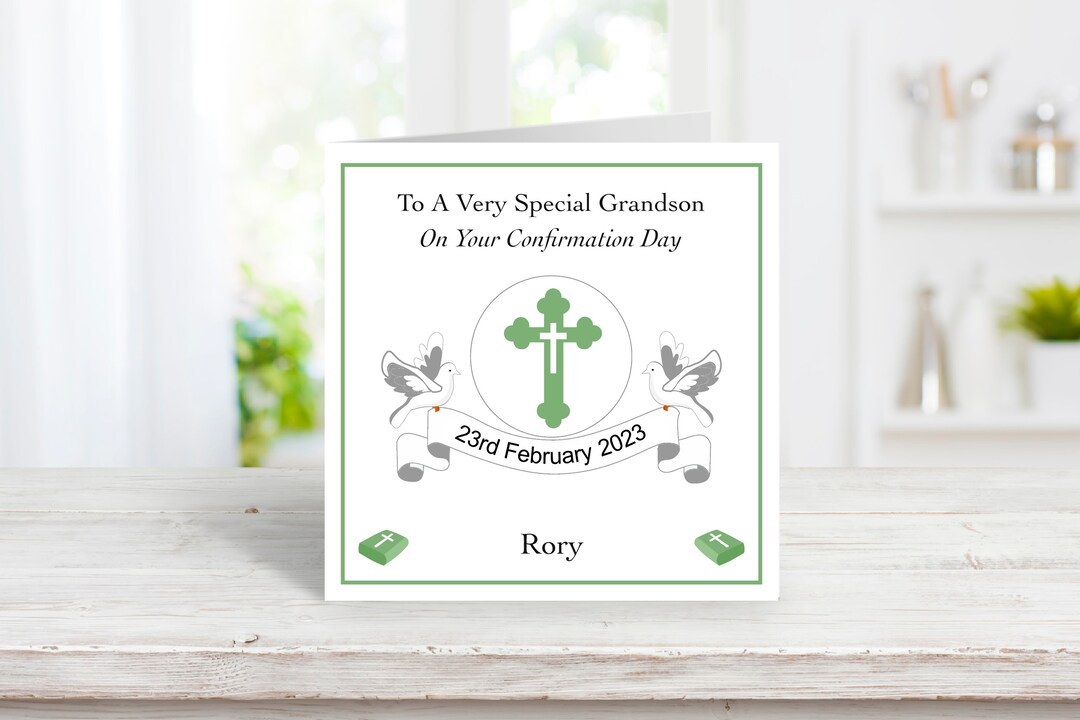 Personalised Boy's Confirmation Day Card, Handmade Keepsake ...