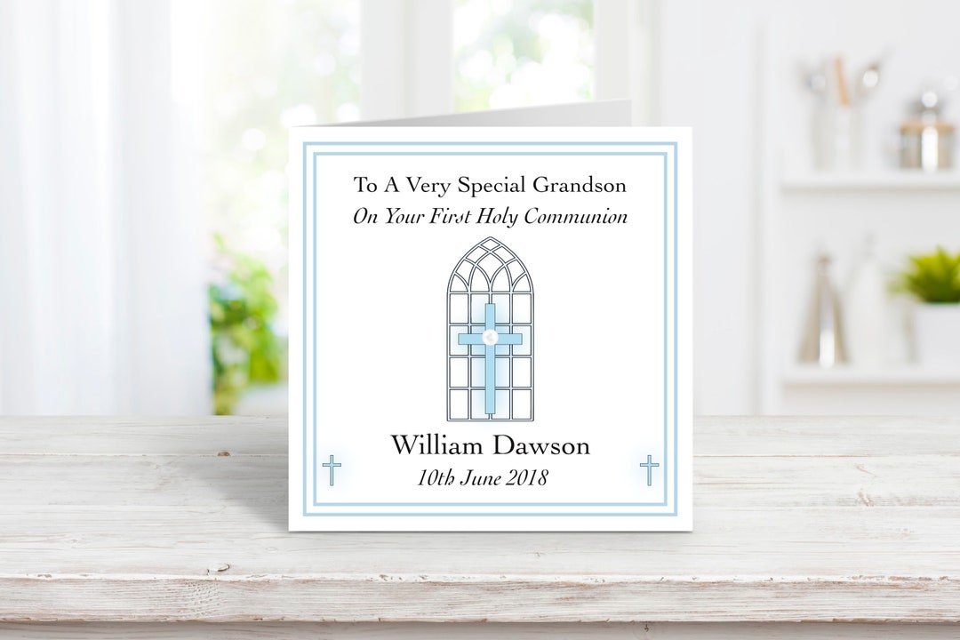 Boys First Holy Communion Card, Personalised Handmade Communion Day ...