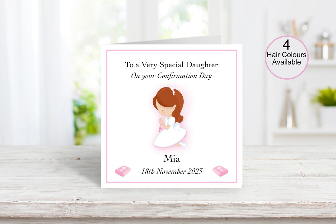 Personalised Confirmation Card for a Girl - Handmade Daughter ...