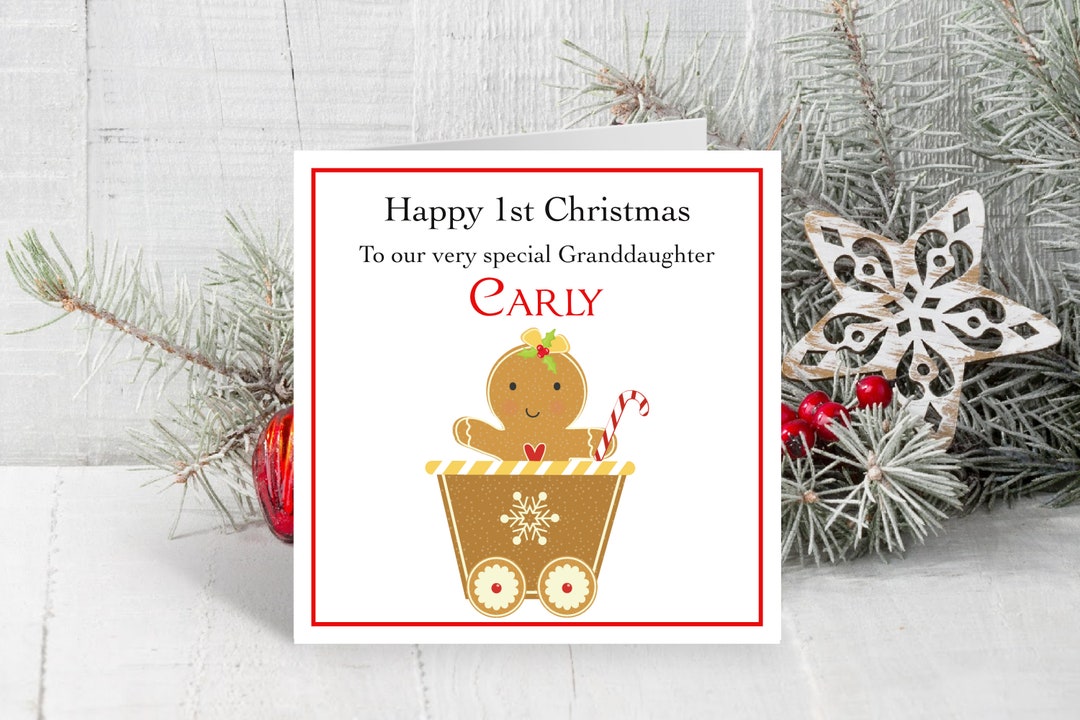 Personalised 1st Christmas Card for a Girl, Handmade First Christmas ...