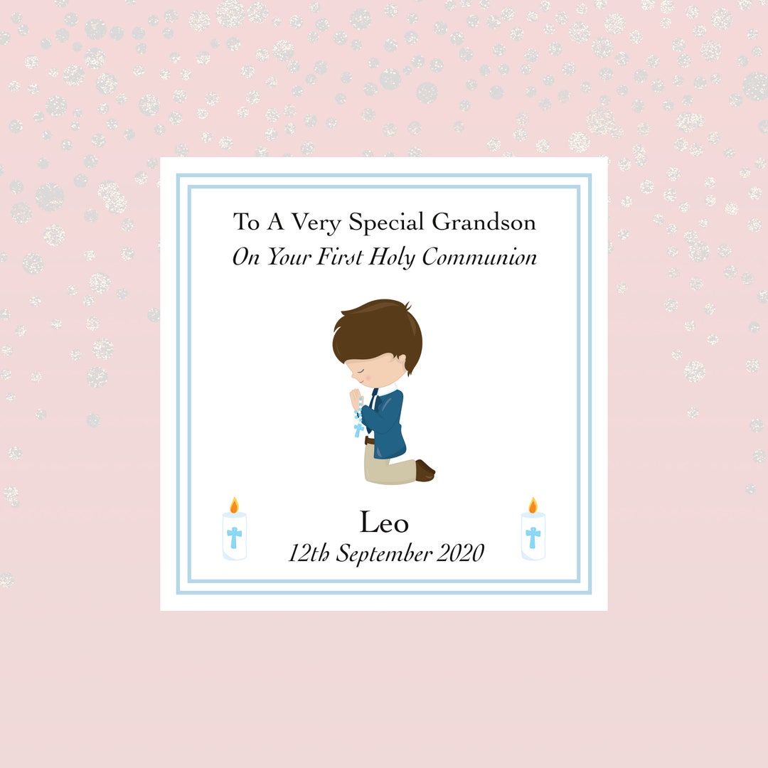 Personalised Boys 1st Holy Communion Card, First Holy Communion Card ...