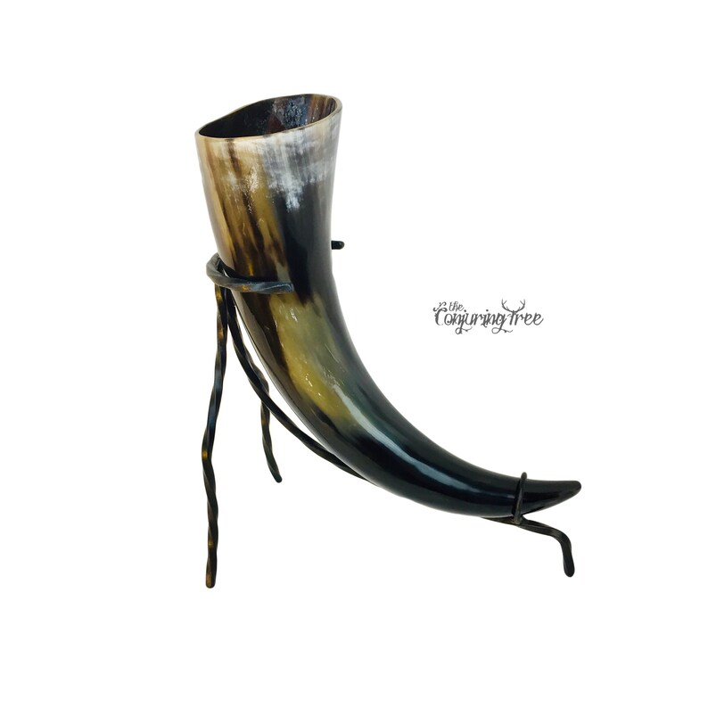 Iron Viking drinking horn stand 3 sizes | Etsy