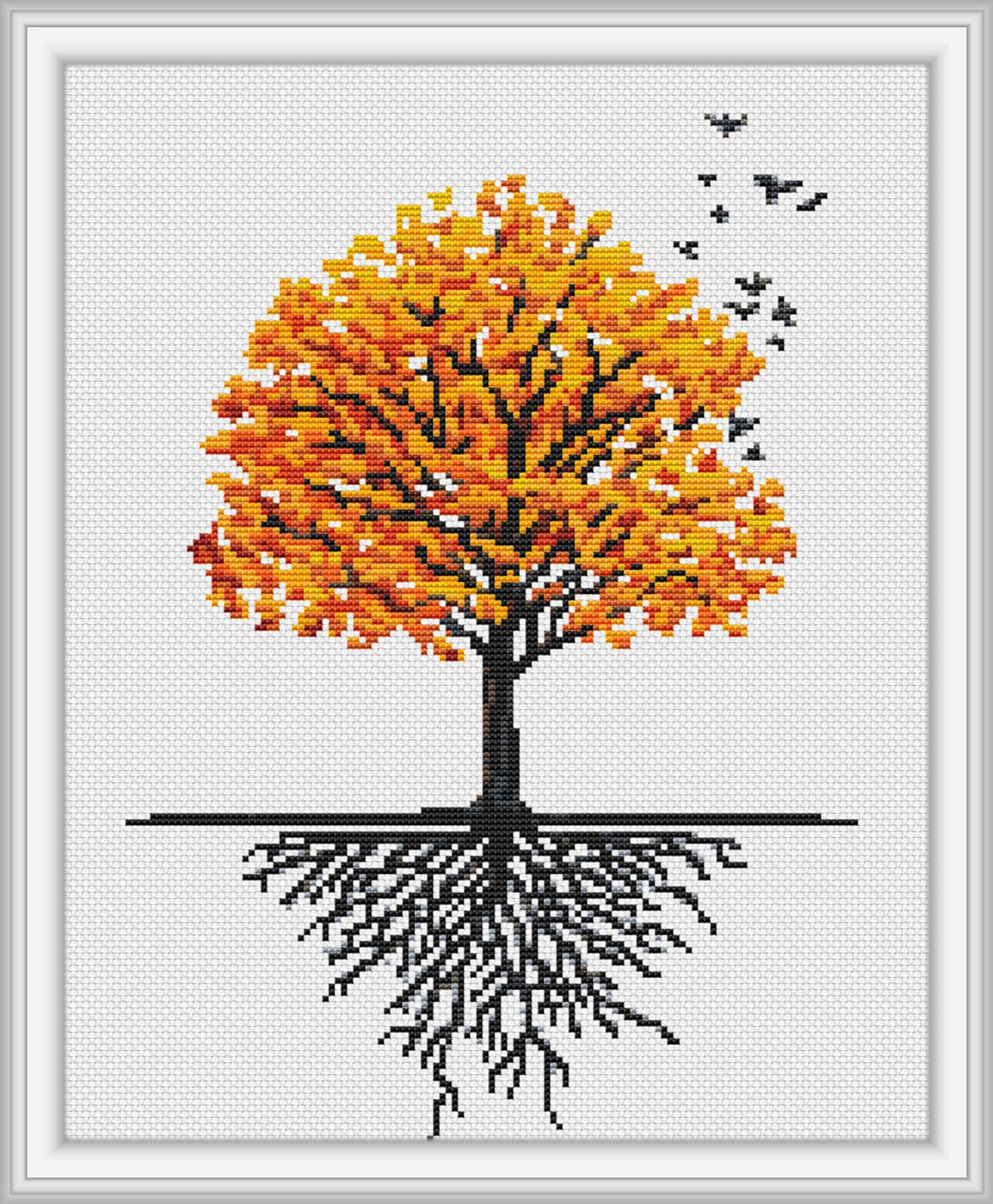 Autumn Tree Modern Cross Stitch Pattern PDF Instant - Etsy