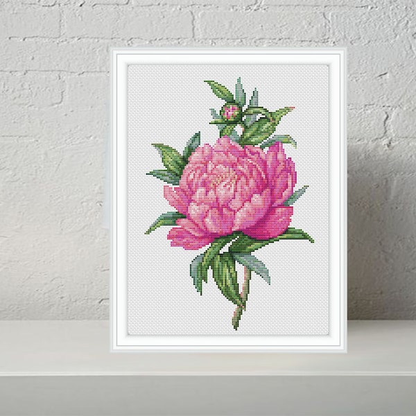 Cross Stitch Pattern Peony - Etsy