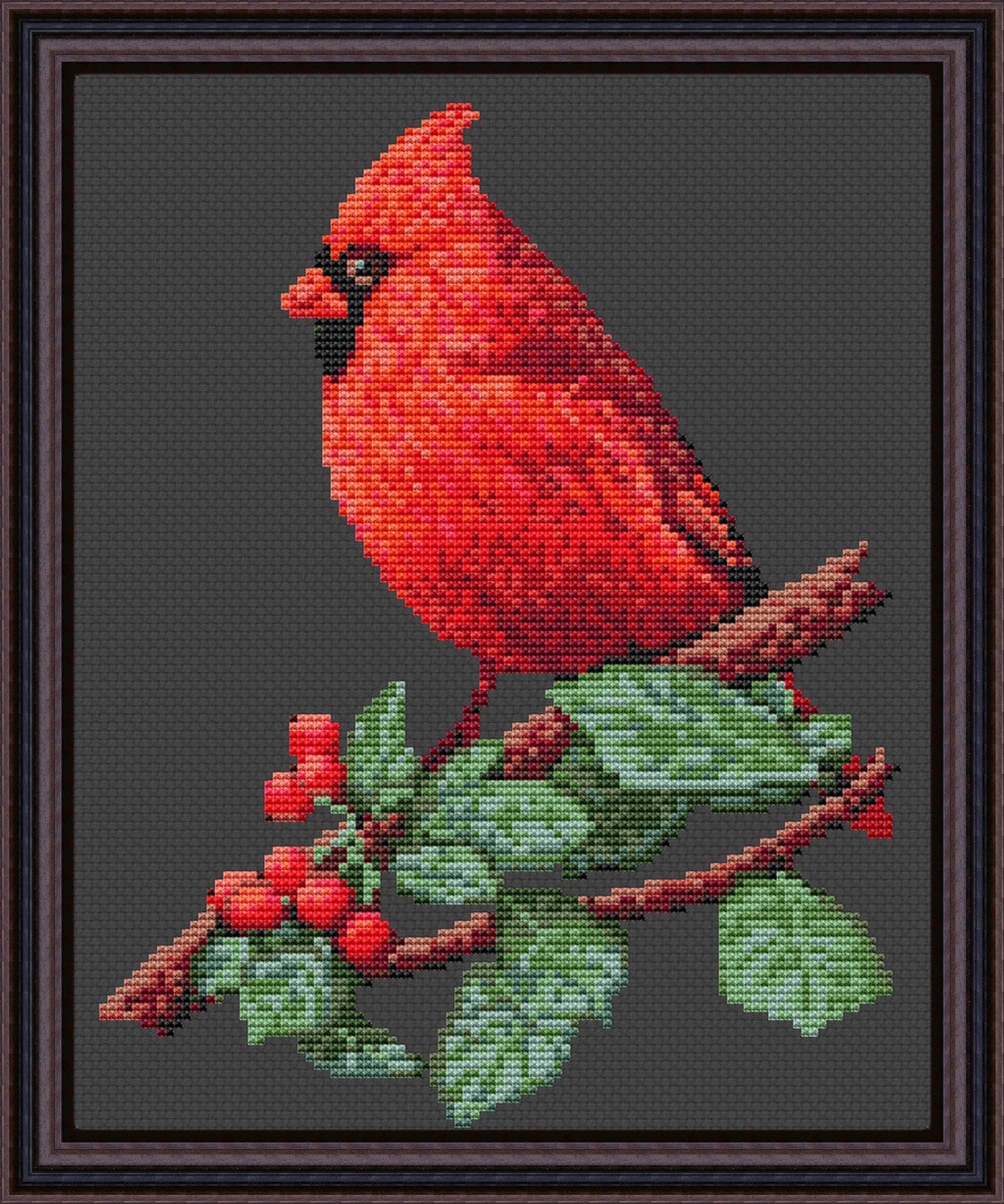 Cardinal Bird Modern Cross Stitch Pattern PDF Northern Cardinal Bird ...
