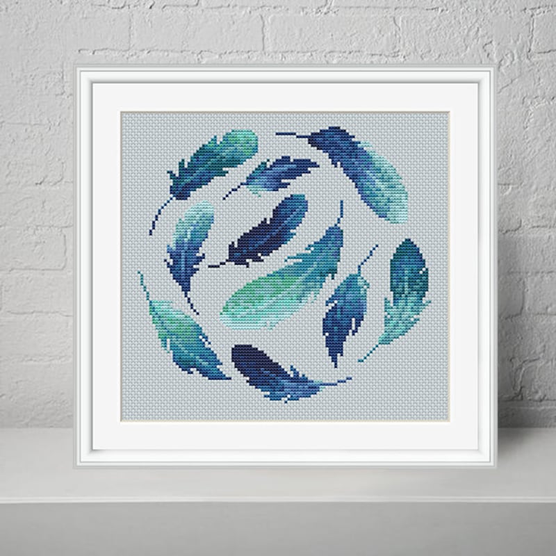 Feather Cross Stitch - Etsy