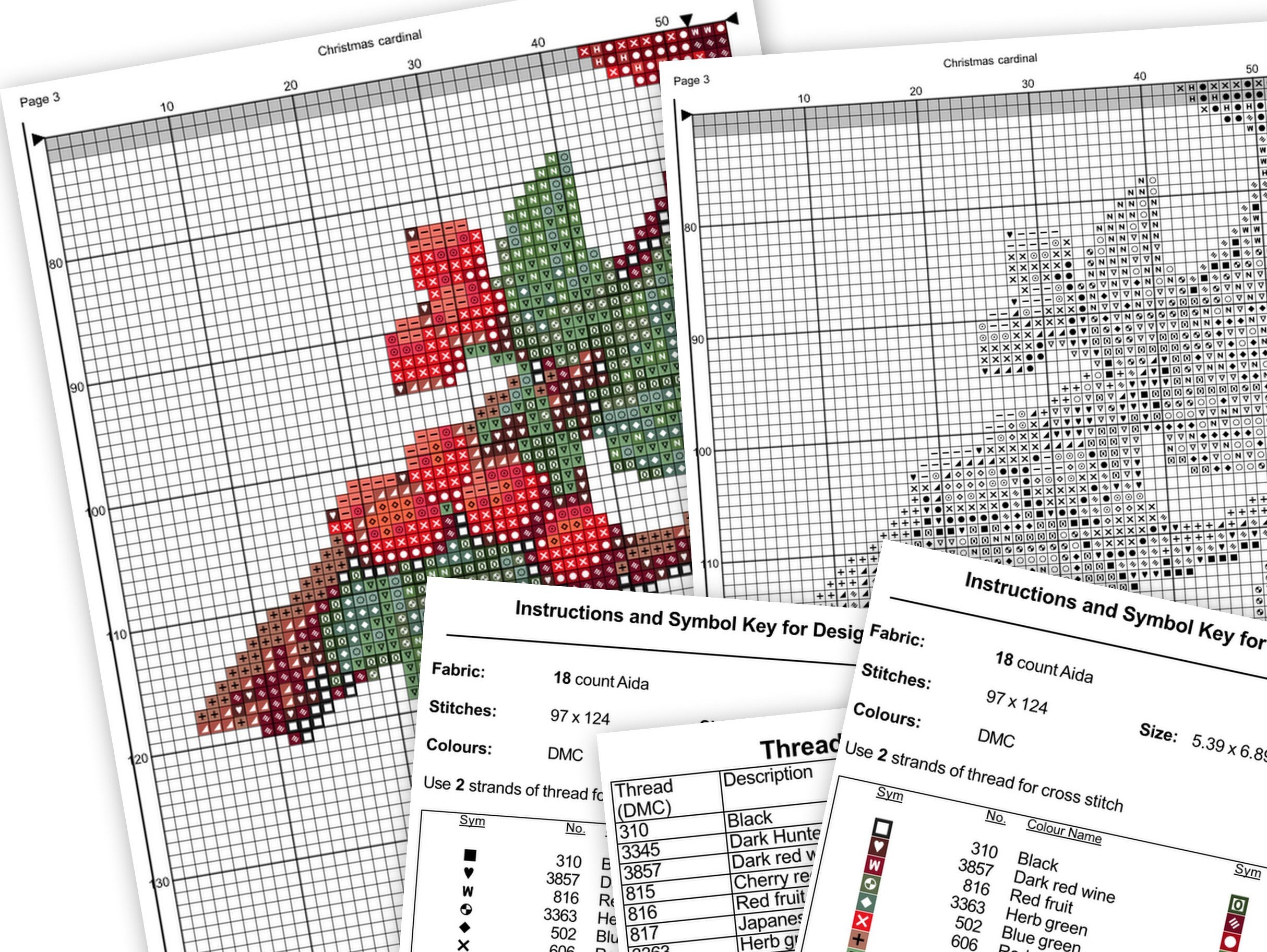 Cardinal Bird Modern Cross Stitch Pattern PDF Northern - Etsy