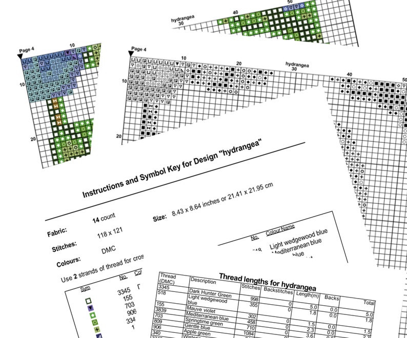 Hydrangea Modern Cross Stitch Pattern PDF Instant Download. - Etsy