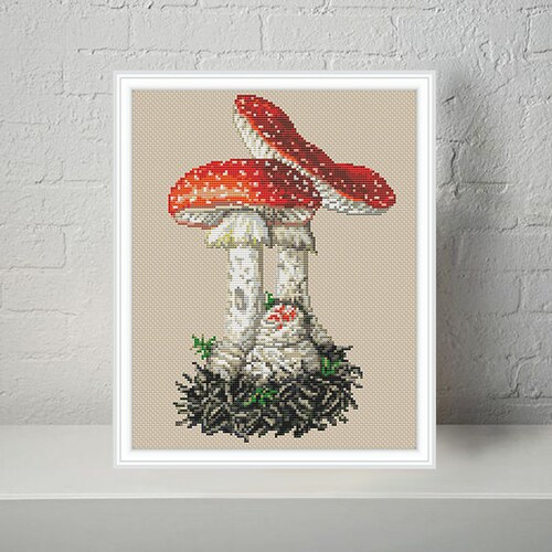 Mushrooms Cross Stitch Pattern 1 Instant PDF Download Magic | Etsy