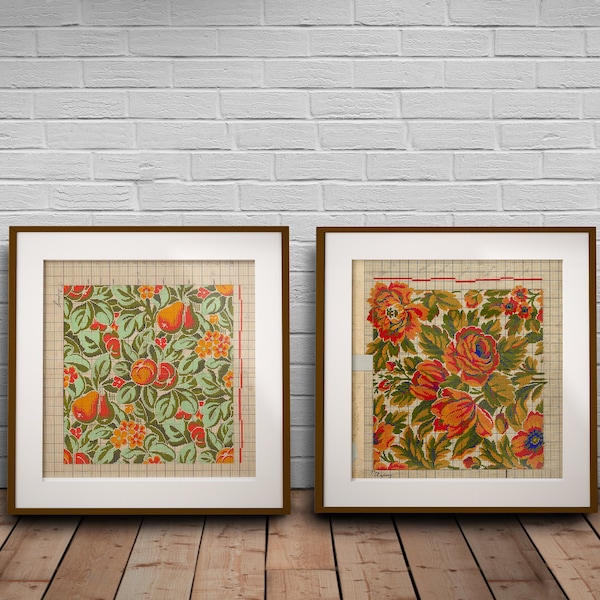 Large Botanical Print Fabric - Etsy