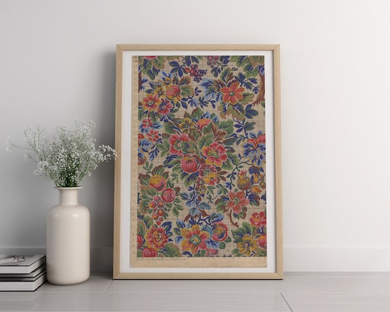 Detailed Antique Fabric Pattern Art Print Large Scale Wall - Etsy