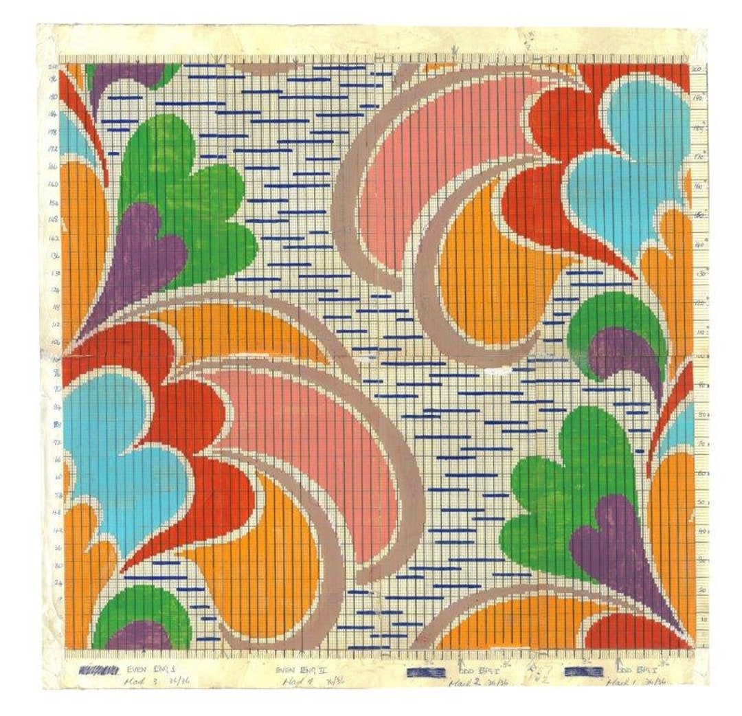 Mid Century Modern Art Print: 70s Retro Textile Design - Etsy
