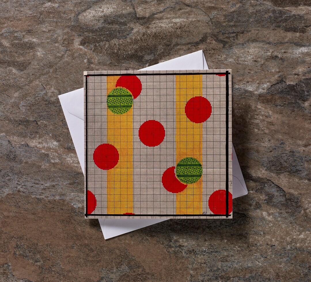 Vintage Textile Point Paper Greetings Card: French Circle Design - Etsy