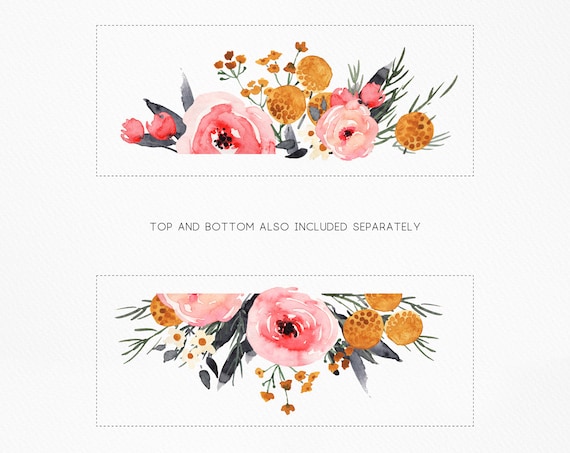 Horizontal Flower Border Clip Art