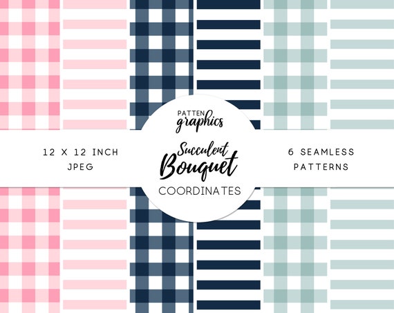 Stripes & Checks Seamless Patterns Coordinates for | Etsy