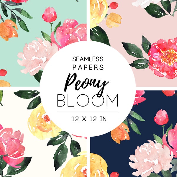 Pink Floral Digital Paper - Etsy