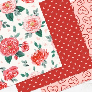 Valentines Day Digital Paper, Valentine Seamless Pattern, Digital Paper ...