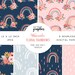 Watercolor Floral Digital Paper, Seamless Floral Pattern, Coral & Navy ...