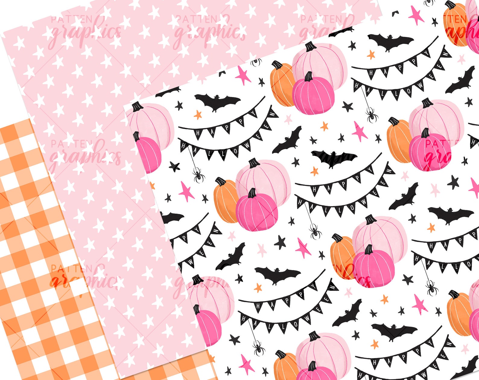 Cute Halloween Digital Paper Pink Halloween Seamless - Etsy