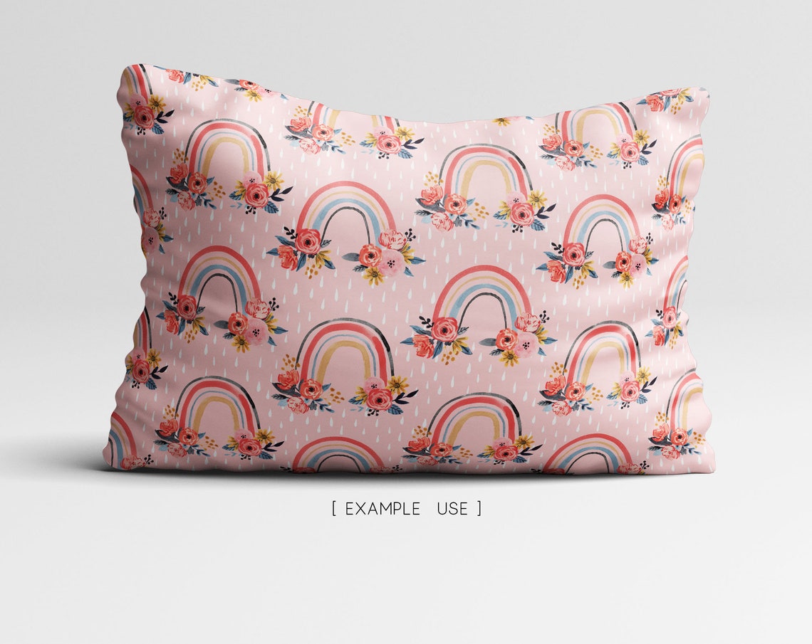 Watercolor Rainbow Digital Paper, Floral Rainbow Seamless Pattern ...