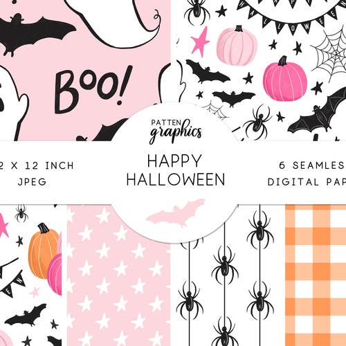 Cute Halloween Digital Paper Blue Halloween Seamless - Etsy