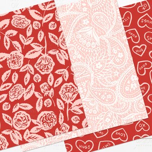 Valentines Day Digital Paper, Valentine Seamless Pattern, Digital Paper ...