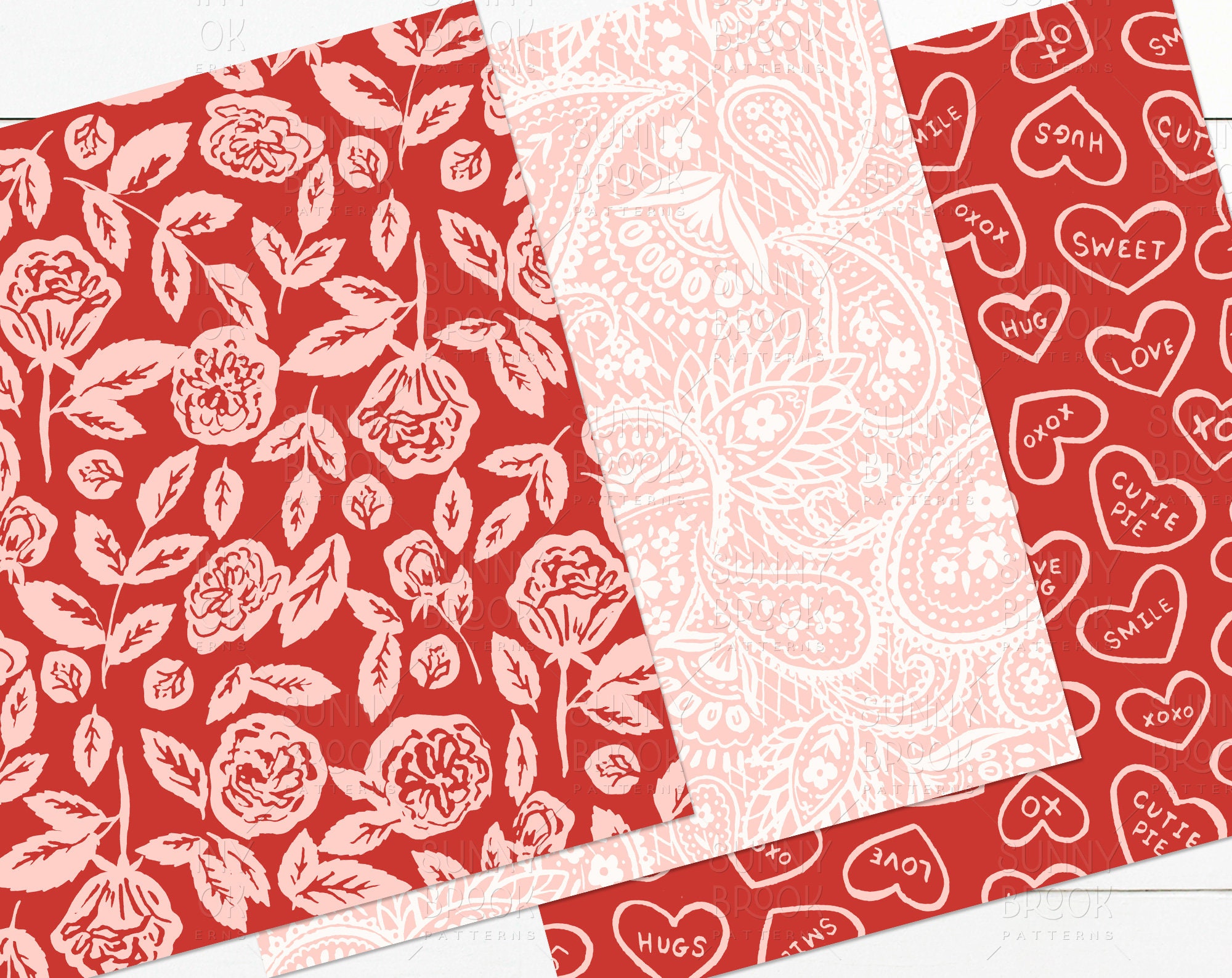Valentines Day Digital Paper, Valentine Seamless Pattern, Digital Paper ...