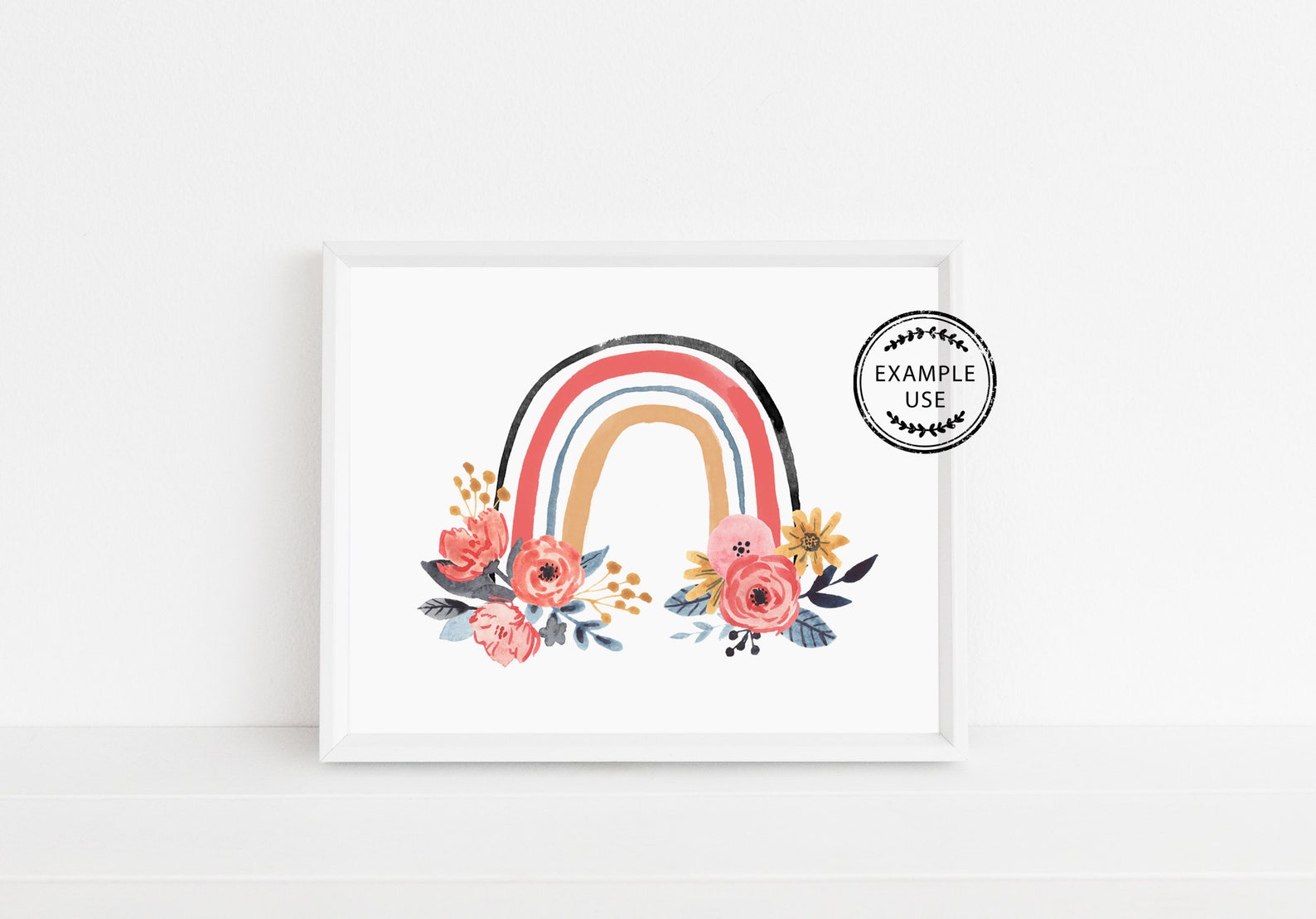 Watercolor Rainbow Clipart, Floral Watercolor Rainbows, Handpainted ...