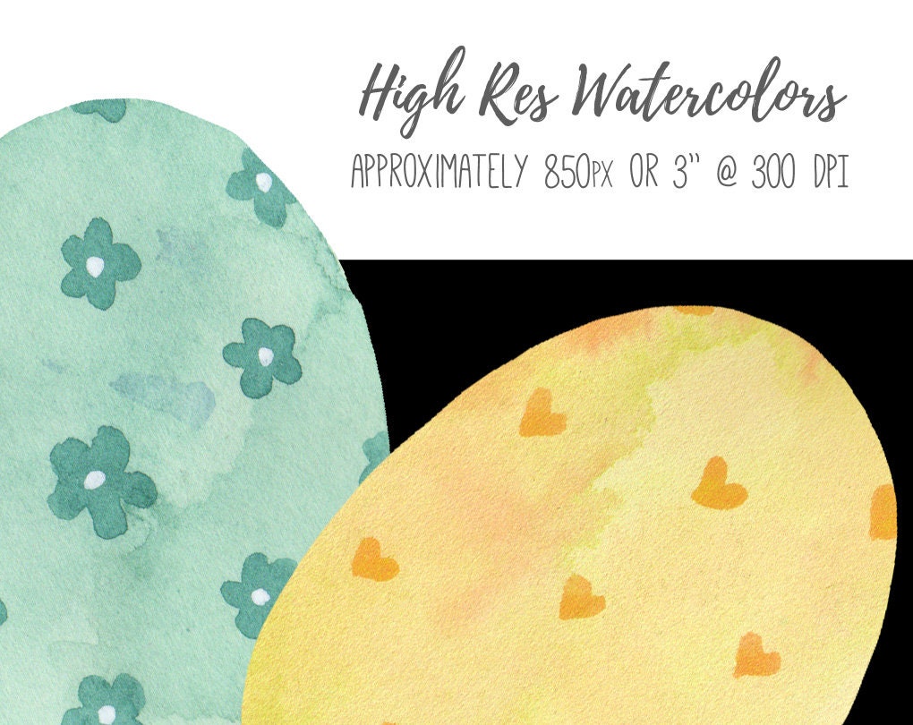 Watercolor Easter Eggs Clipart Easter Egg Clip Art Easter - Etsy