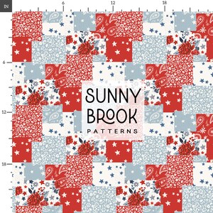 Patriotic Seamless Pattern, Patchwork 4th of July Seamless File ...