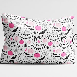 Cute Halloween Digital Paper, Pink Halloween Seamless Patterns, Hand ...