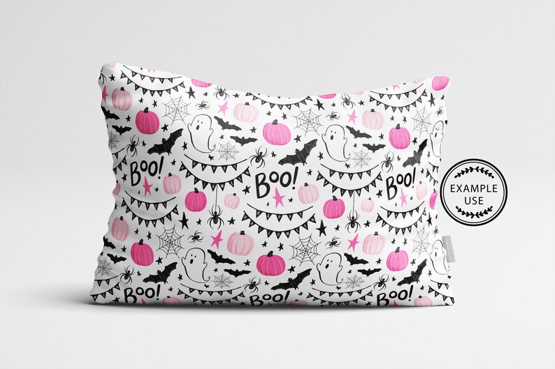 Cute Halloween Digital Paper Pink Halloween Seamless | Etsy