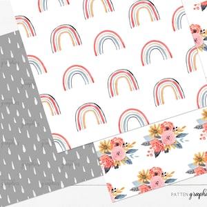 Watercolor Rainbow Digital Paper Floral Rainbow Seamless - Etsy