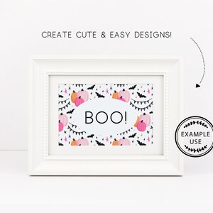 Cute Halloween Digital Paper, Pink Halloween Seamless Patterns, Hand ...