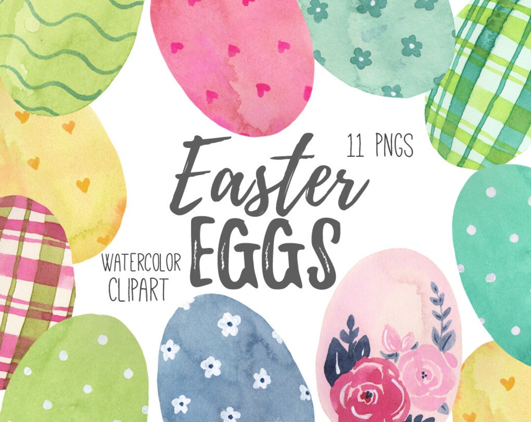 Watercolor Easter Eggs Clipart, Easter Egg Clip Art, Easter Clipart ...