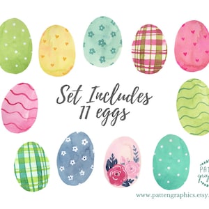Watercolor Easter Eggs Clipart, Easter Egg Clip Art, Easter Clipart ...