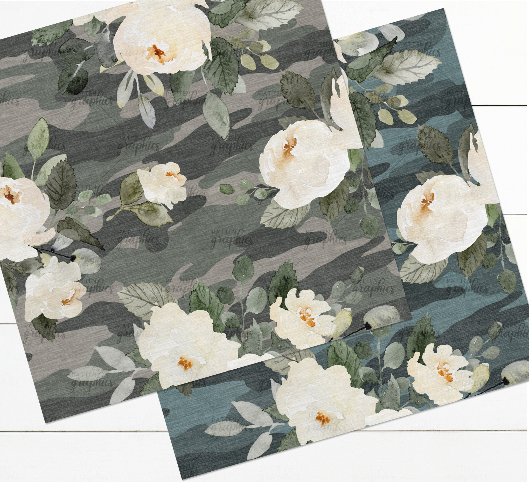 Floral Camo Seamless Pattern Flowers & Camouflage Digital - Etsy