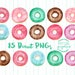 Watercolor Donuts Clipart - Donut Clip Art, Pink Donuts, Handpainted ...