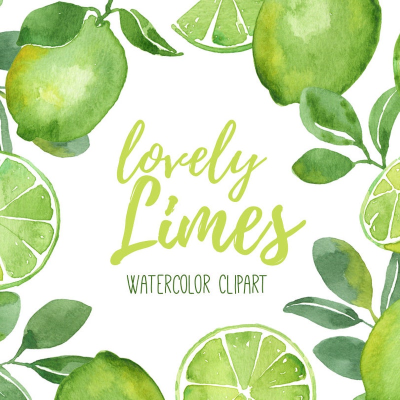 Lime Watercolor - Etsy