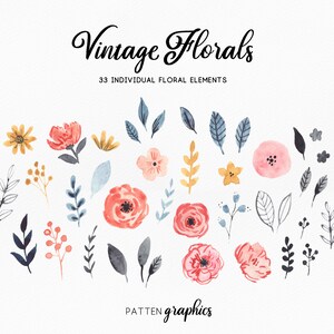 Watercolor Flower Clipart, Hand-painted Florals, Roses, and Bouquets in ...