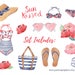 Summer Fashion Clipart, Watercolor Clipart, Beach Style, Beach Girl ...