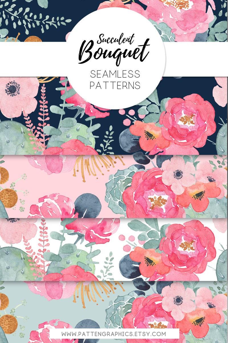 Seamless Floral Paper watercolor floral paper Seamless | Etsy