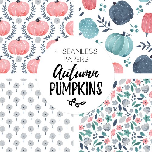 Fall Digital Paper Seamless Pattern Autumn Digital Paper - Etsy