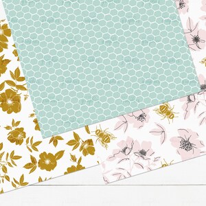 Bees Digital Paper Set, Honeybee Seamless Patterns, Bumblebee Summer ...