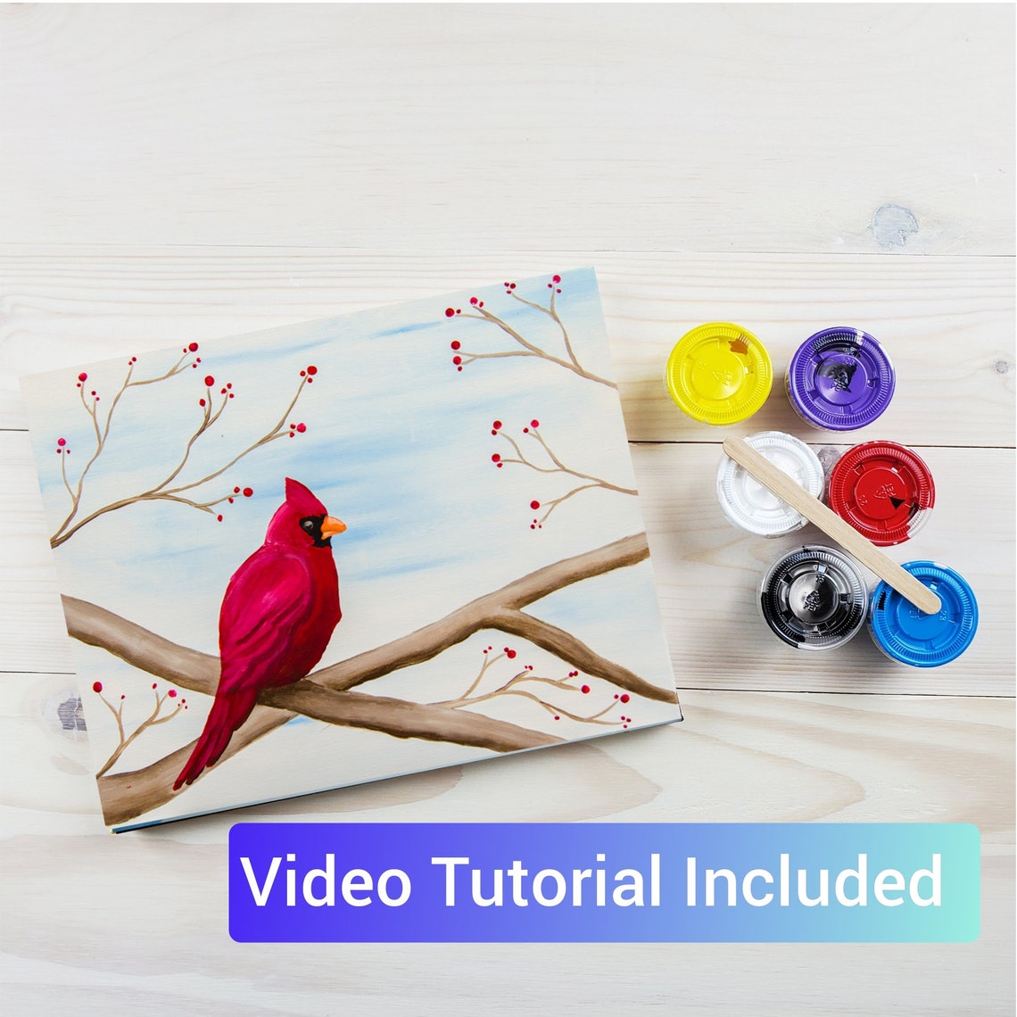 Cardinal DIY Paint Kit Sip and Paint Date Night Wine and - Etsy