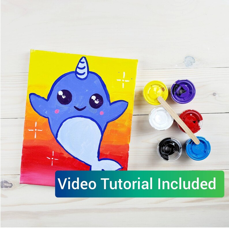 Narwhal DIY Paint Kit- Kid's Art Project, Things for Kids to Do, Fun ...