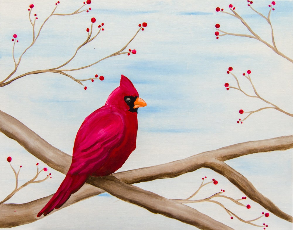 Cardinal DIY Paint Kit Sip and Paint Date Night Wine and - Etsy