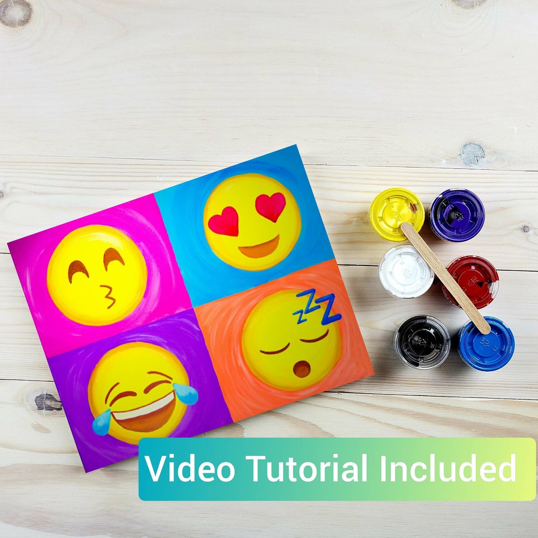 Emoji DIY Paint Kit- Kid's Art Project, Things for Kids to Do, Fun ...