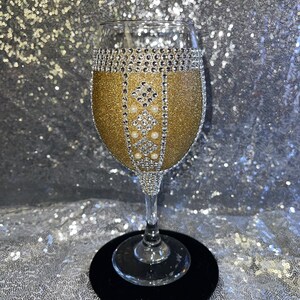 Gold Glitter Silver Bling Wineglass - Etsy