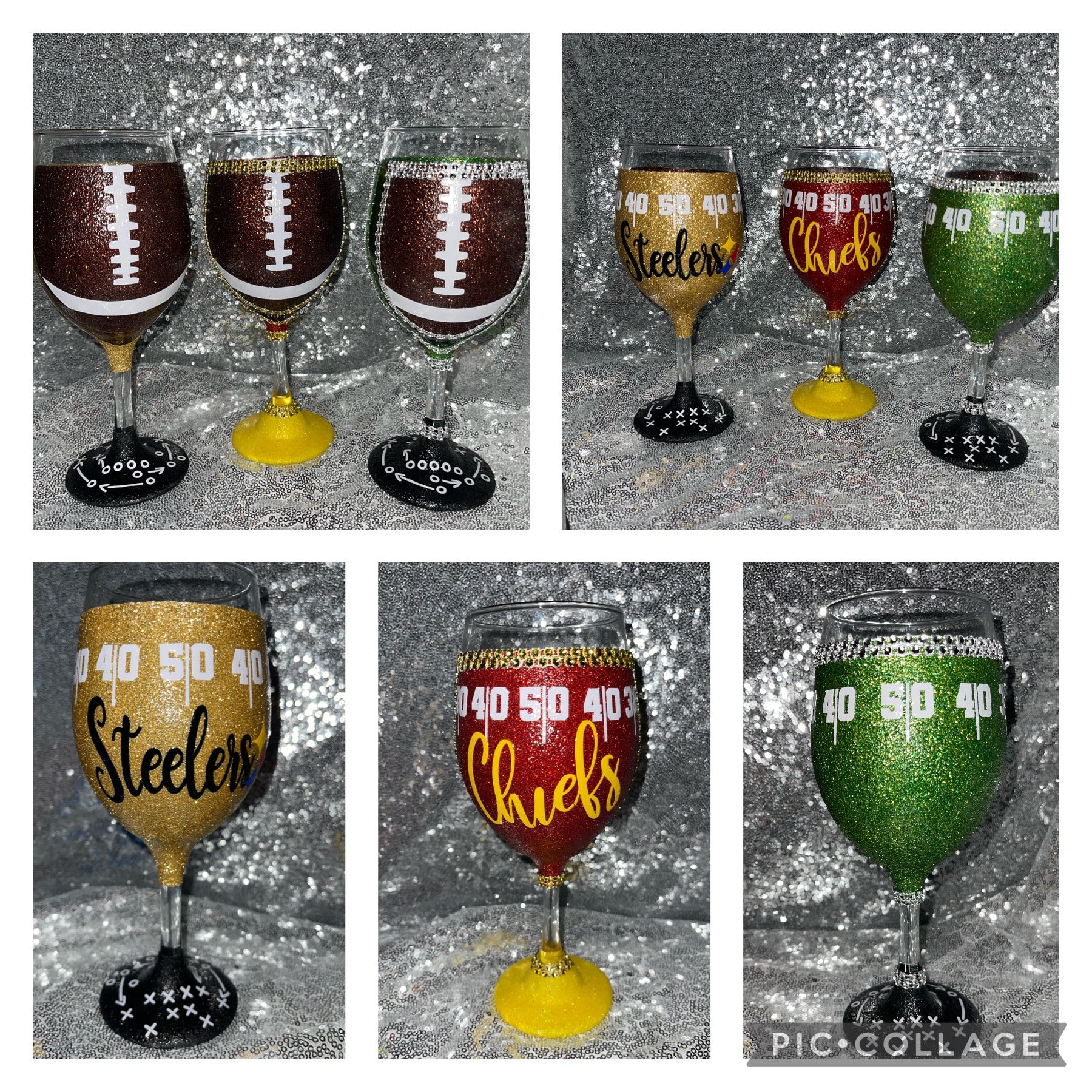 Football/field Wine Glass/ Add a Team or Personalize - Etsy